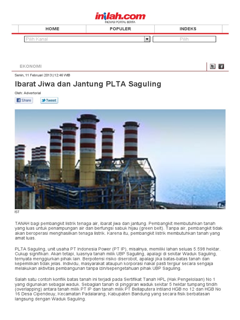 PLTA Saguling | PDF