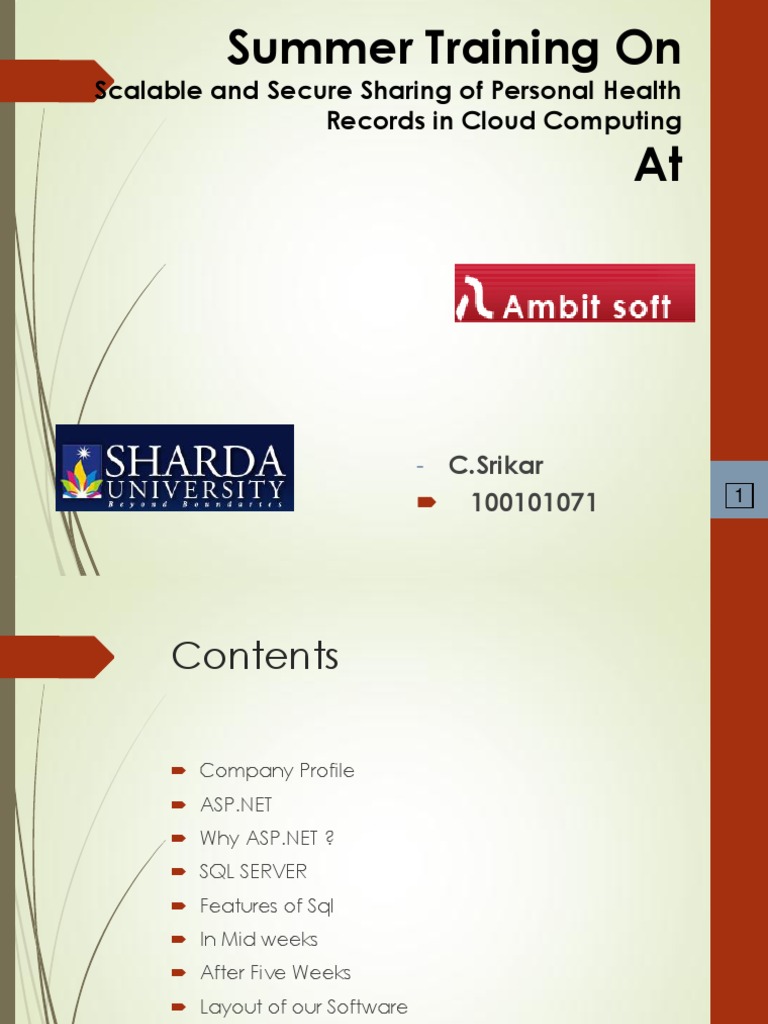 Training PPT Details | PDF | Active Server Pages | Microsoft Sql Server