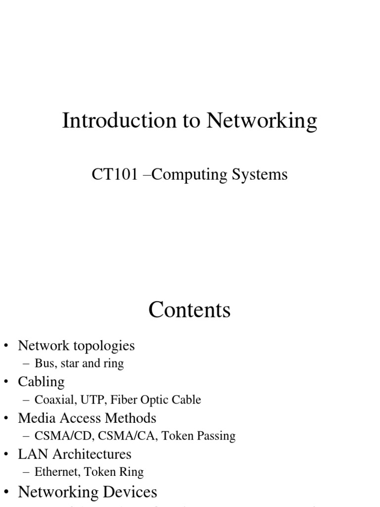 CT101 IntroductionToNetworking | PDF | Network Topology | Computer Network