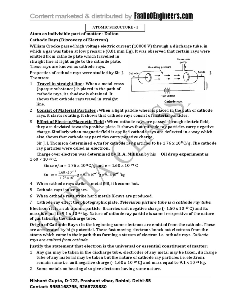 Atomic Structure Theory | PDF | Photoelectric Effect | Electromagnetic ...
