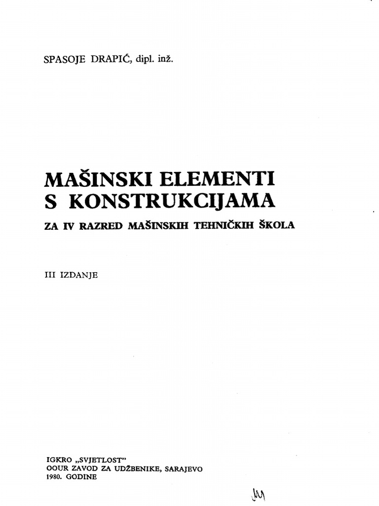 Masinski Elementi S Konstrukcijama Spasoje Drapic | PDF