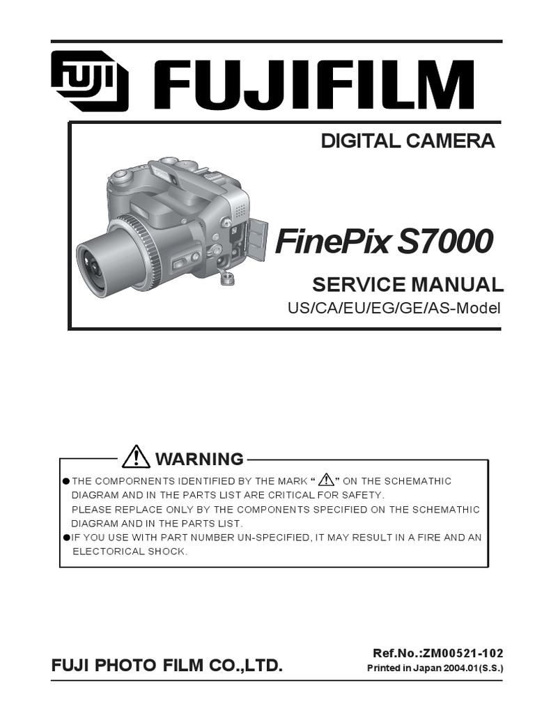Fuji Finepix S7000 Service Manual | PDF | Autofocus | Digital Camera