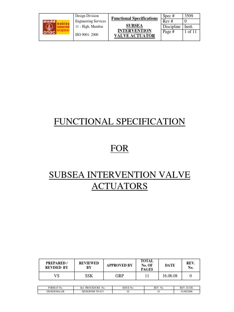 FS SSIV Actuator | PDF | Valve | Nondestructive Testing