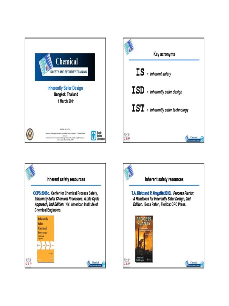 Inherently Safer Design Overview | PDF | Safety | Life Cycle Assessment