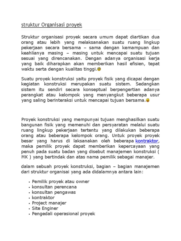 Struktur Organisasi Proyek | PDF