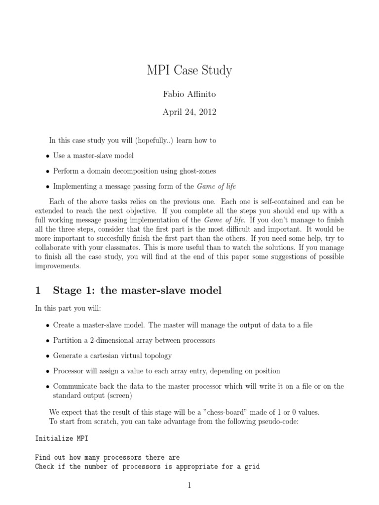 Mpi The Best Possible Practise Pdf Message Passing Interface Array Data Structure