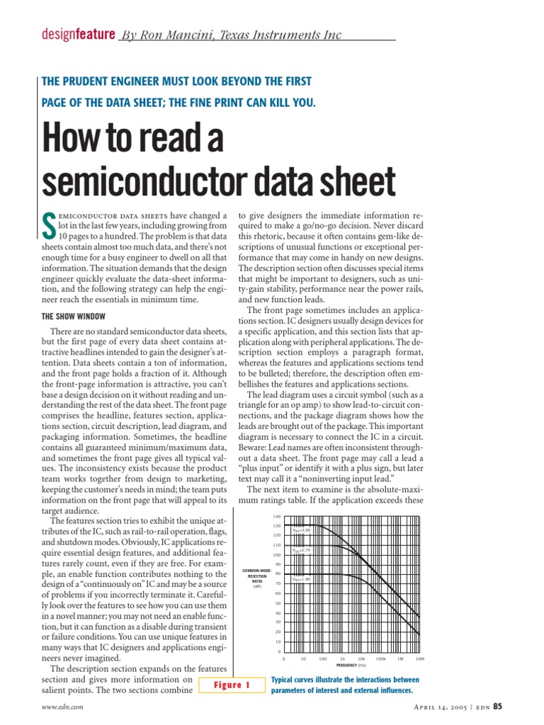 How To Read Data Sheets | PDF | Operational Amplifier | Amplifier