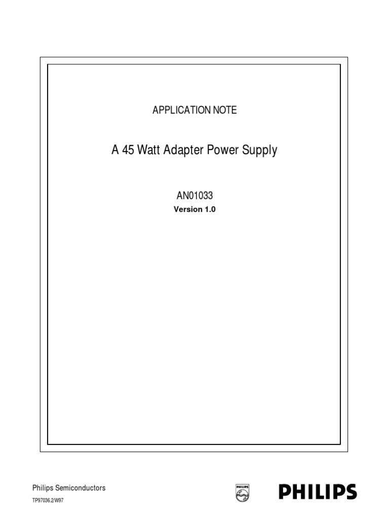 45 W Philips Adapter Power Supply | PDF | Power Supply | Capacitor