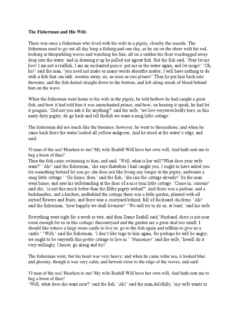 The Fisherman and His Wife