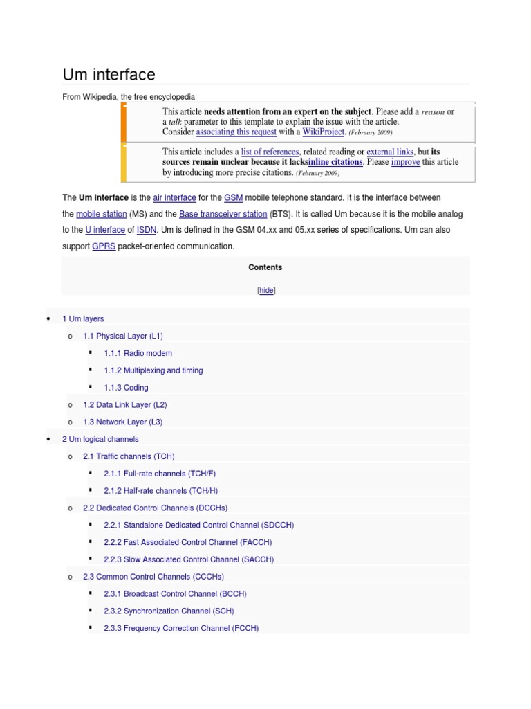 Um Interface | PDF | Telecommunications Standards | Networks