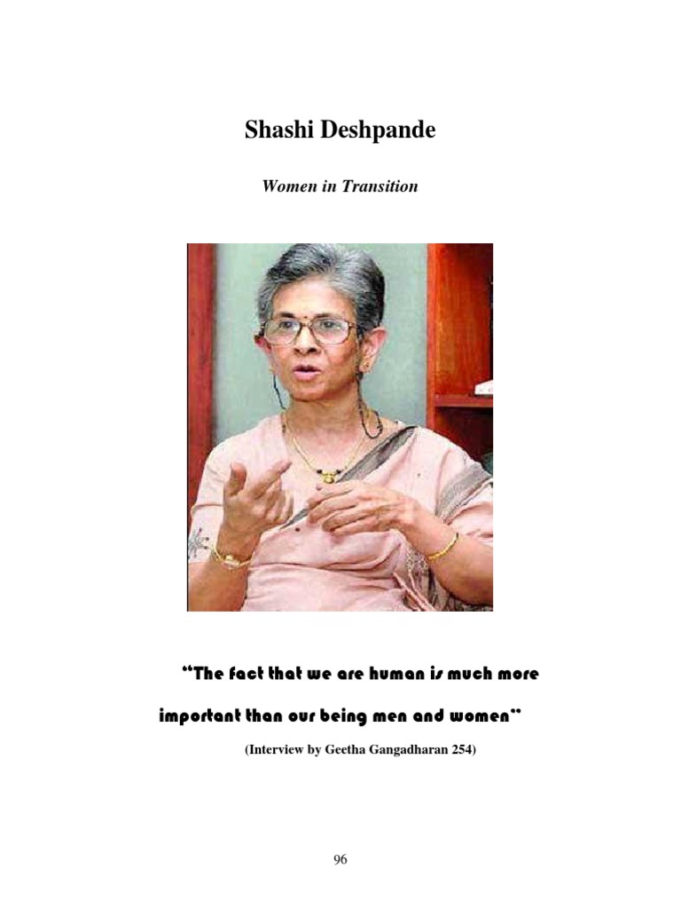 Shashi Deshpande | English Literature | Feminism