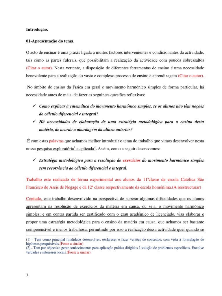 Trabalho de Fim Do Curso. | PDF | Ondas | Massa