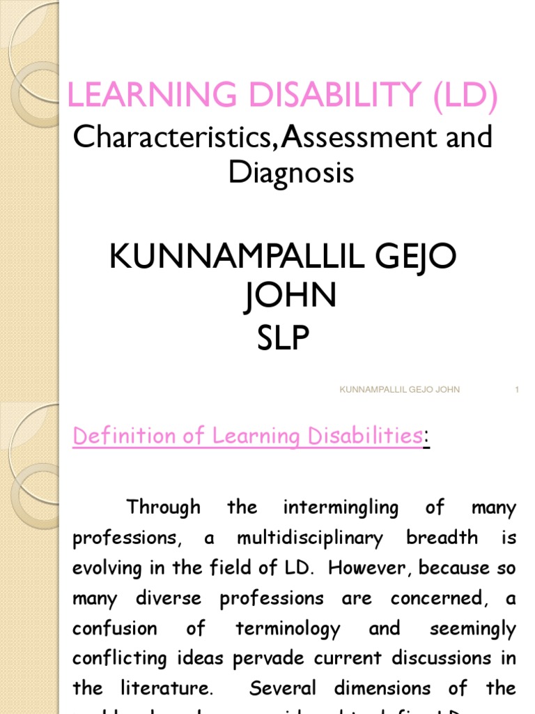 Learning Disability | PDF | Dyslexia | Learning Disability