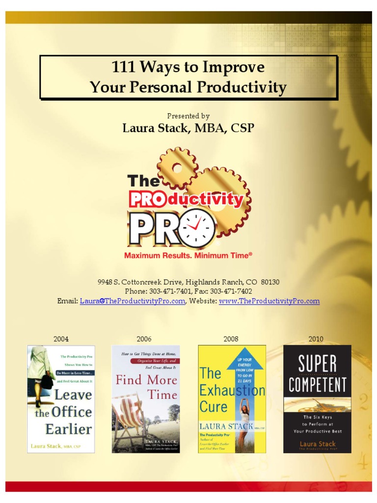 111 Ways To Improve Your Personal Productivity | PDF | Email Address ...