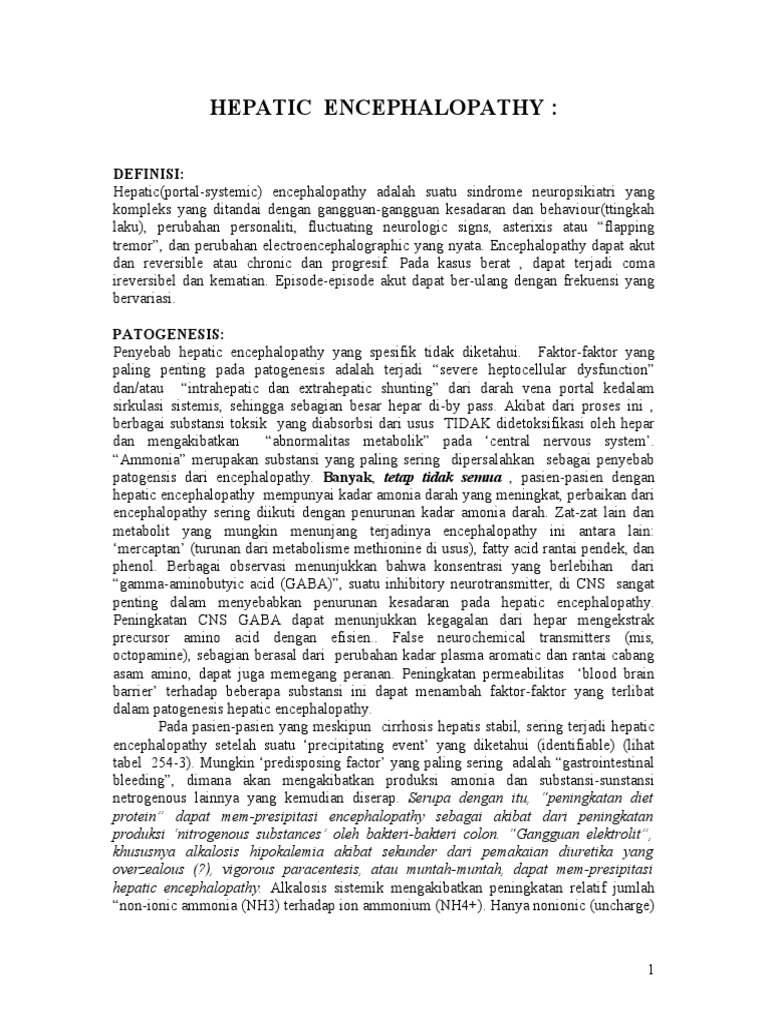 Hepatic Encephalopathy | PDF