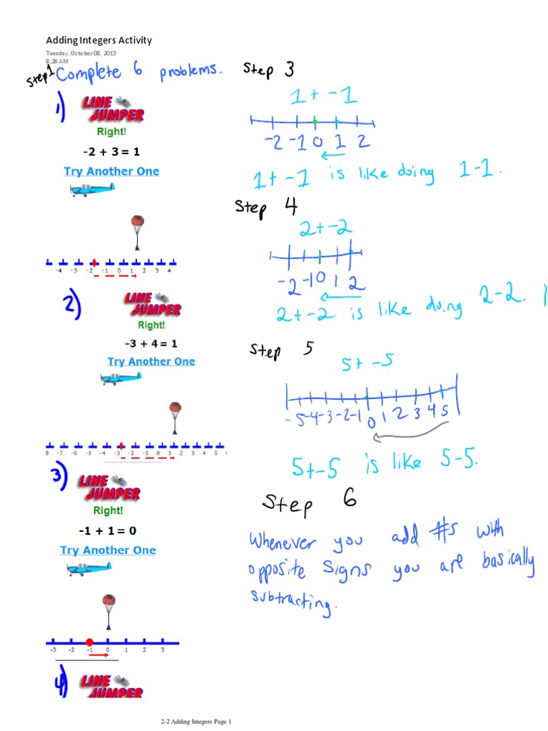 Rules for Adding Integers Explained | PDF