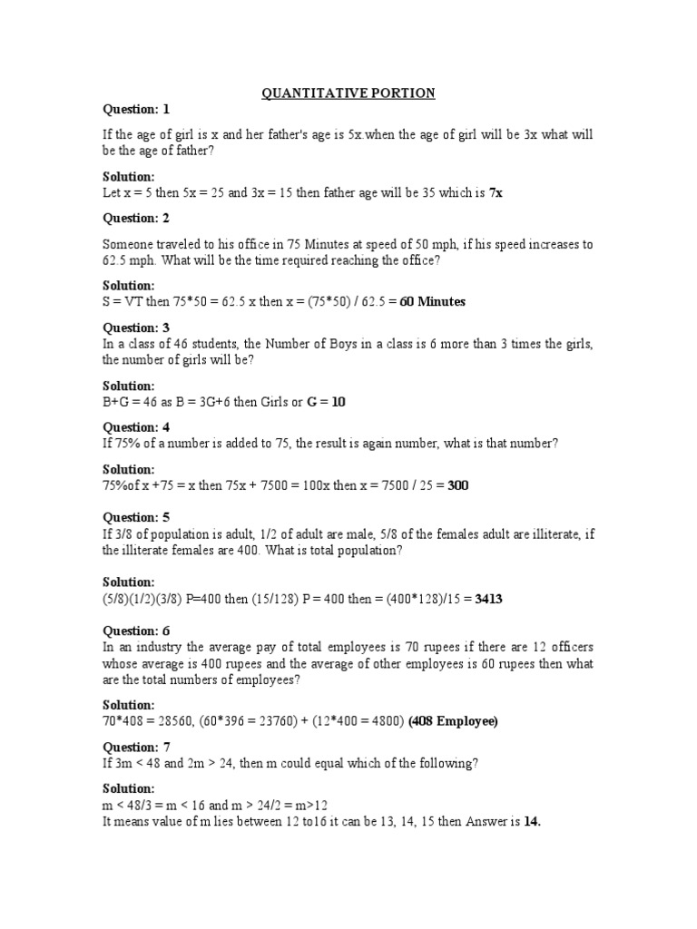 Gat Preparation Test | PDF | Summation | Numbers