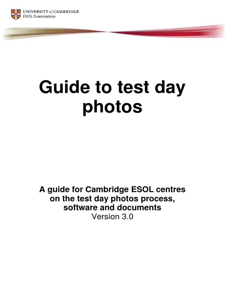 Cambridge Test Day Photo Guide | PDF | Laptop | Usb Flash Drive