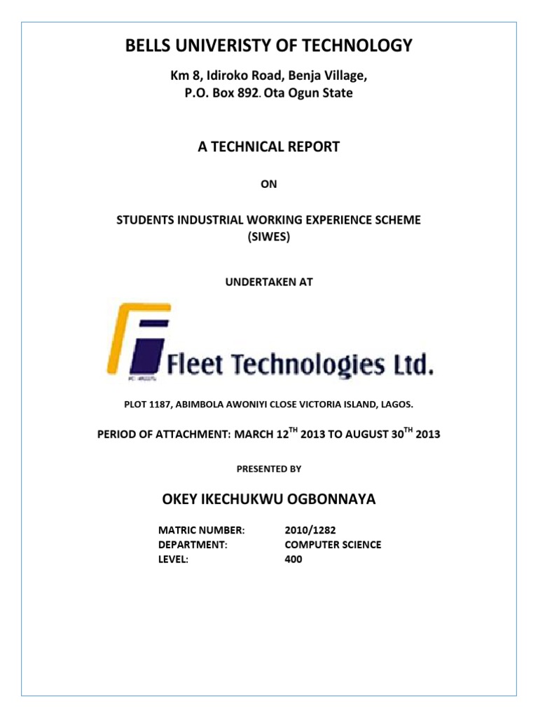 SIWES Technical Report Overview | PDF | Microsoft Visual Studio ...