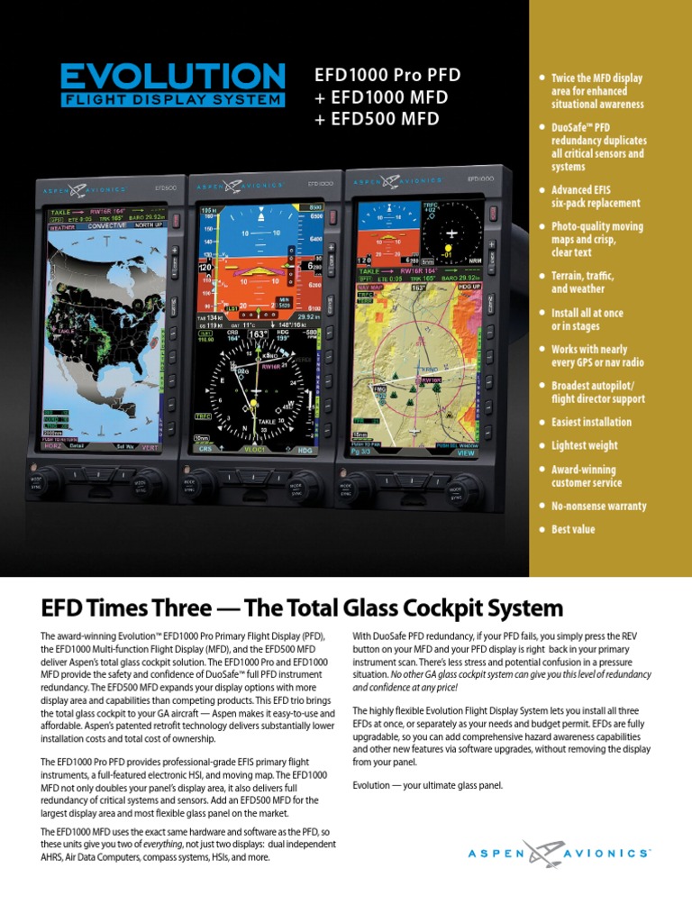 Efd1000 Pfd Efd1000 Mfd and Efd500 Mfd | Aeronautics | Aerospace ...