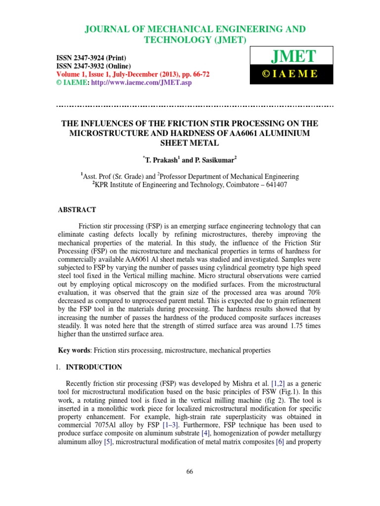 Journal of Mechanical Engineering and Technology (Jmet) : ©iaeme | PDF ...