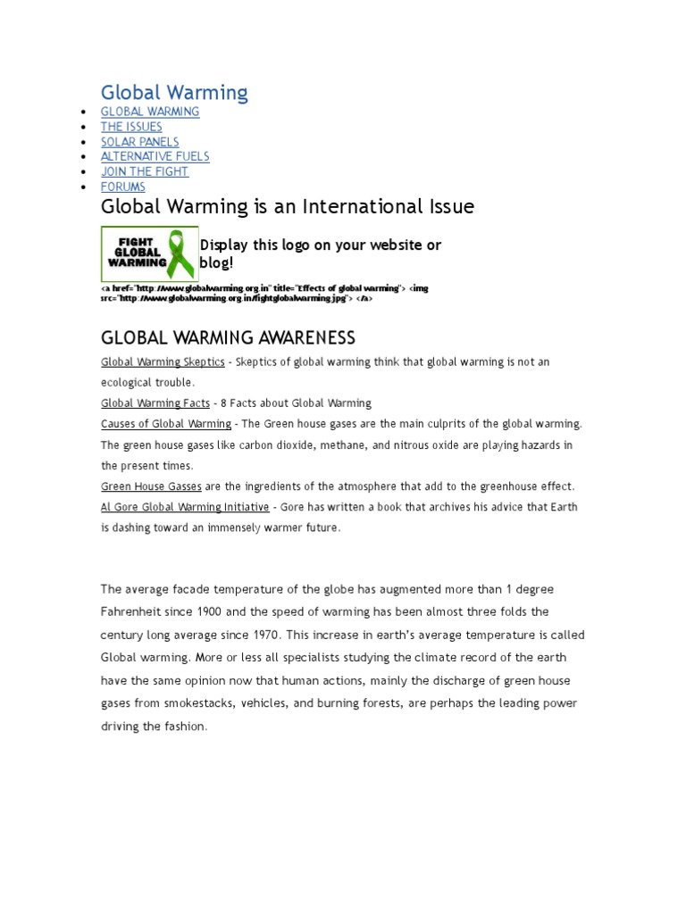 Global Warming | PDF | Global Warming | Greenhouse Gas