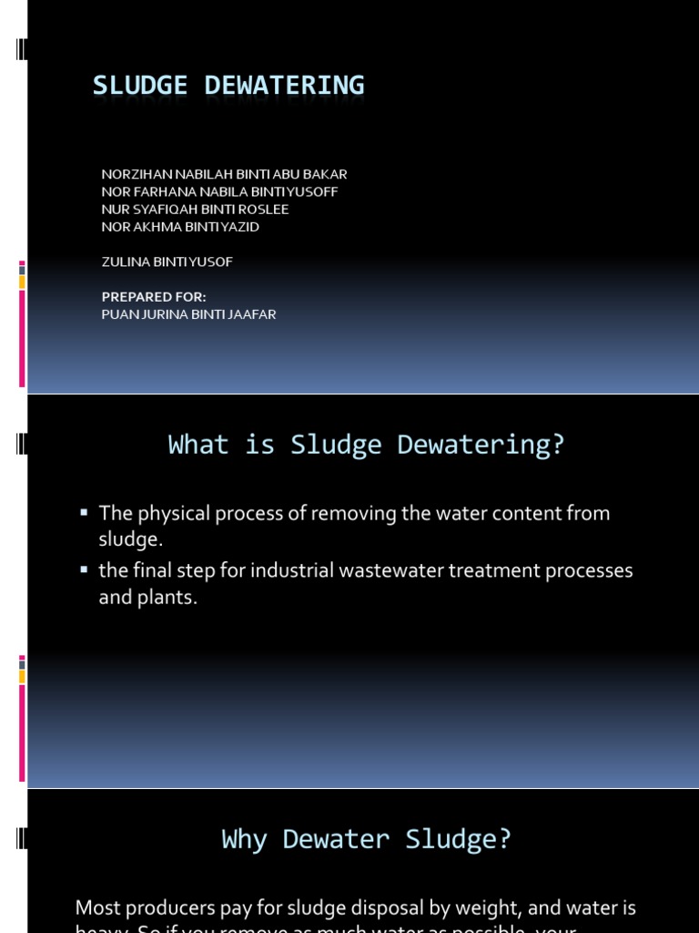 Sludge Dewatering | PDF | Filtration | Chemical Engineering