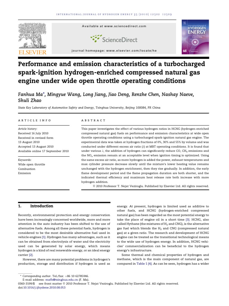 Performance and Emission Characteristic of A Turbocharged Spark ...