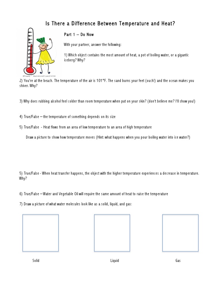 Temp Vs Heat - Student Handouts | PDF | Temperature | Celsius