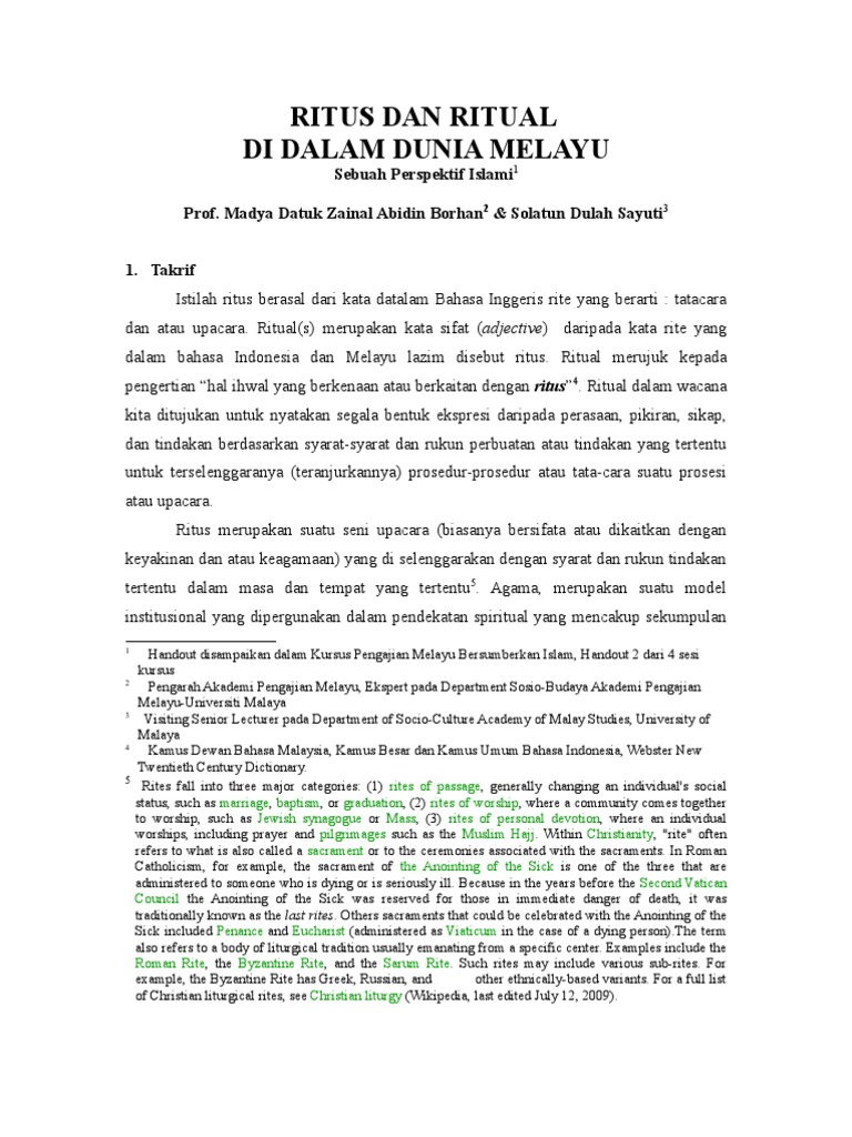 Ritus Dan Ritual Di Alam Melayu | PDF