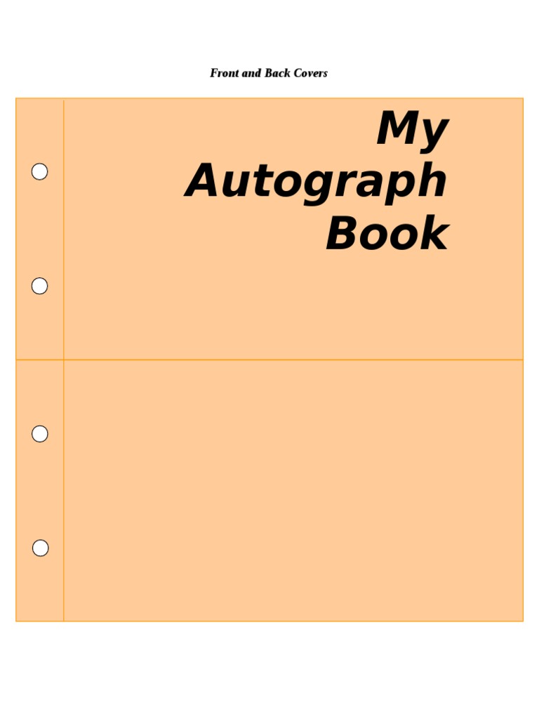 My Autograph Book: Front and Back Covers | PDF