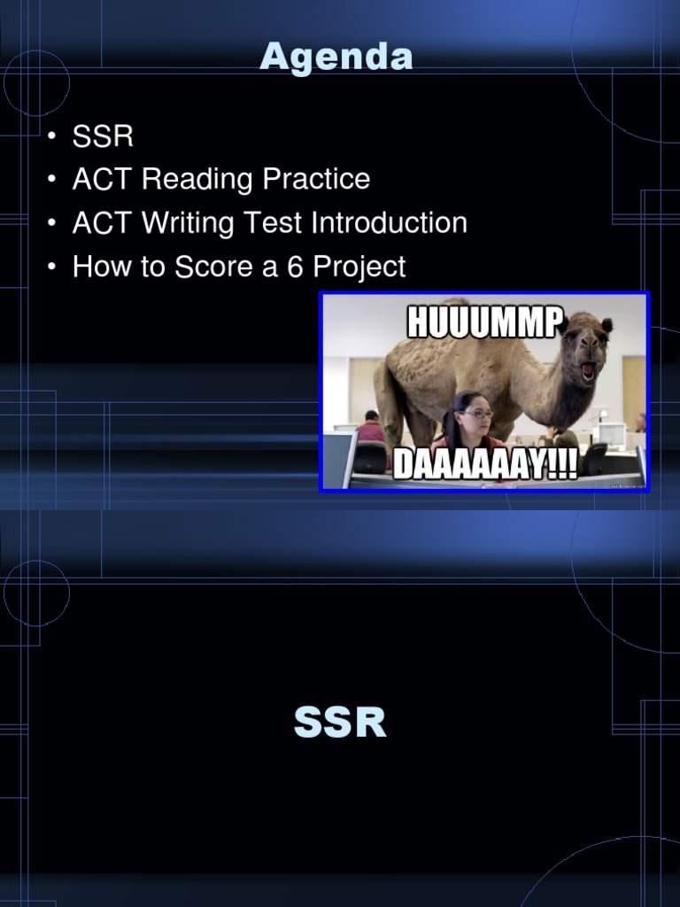 ACT Reading and Writing Test Agenda | PDF