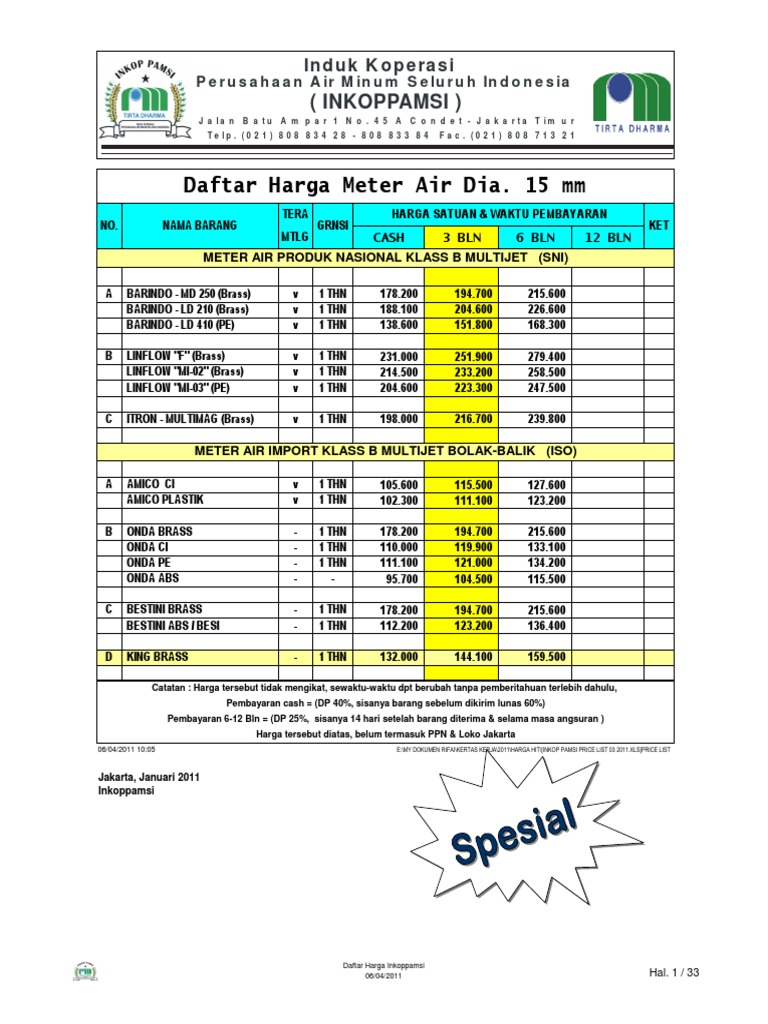 Price List Meter | PDF | Home & Garden | Technology & Engineering