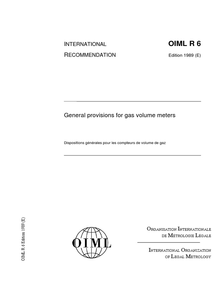 Oimlr6: Nternational Ecommendation | PDF | Flow Measurement | Gases