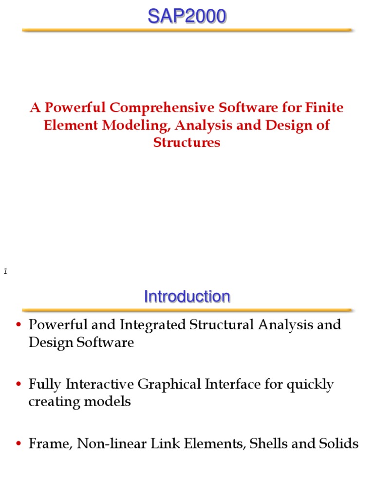 SAP-Introduction and Analyses | PDF | Beam (Structure) | Continuum ...