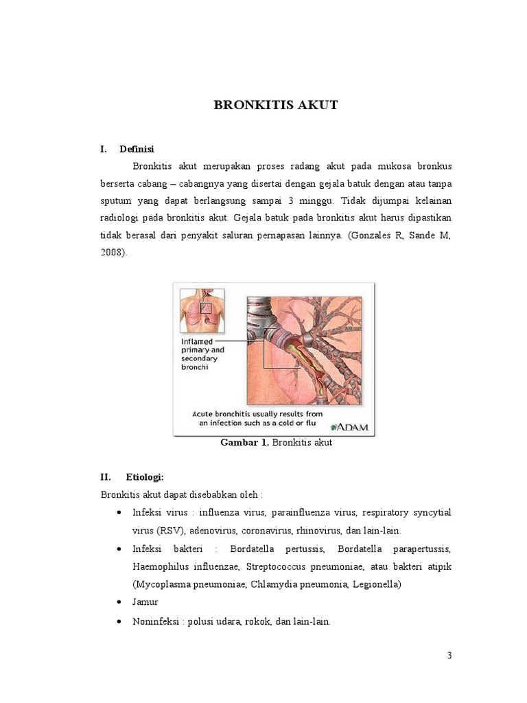 Definisi dan Penyebab Bronkitis Akut | PDF