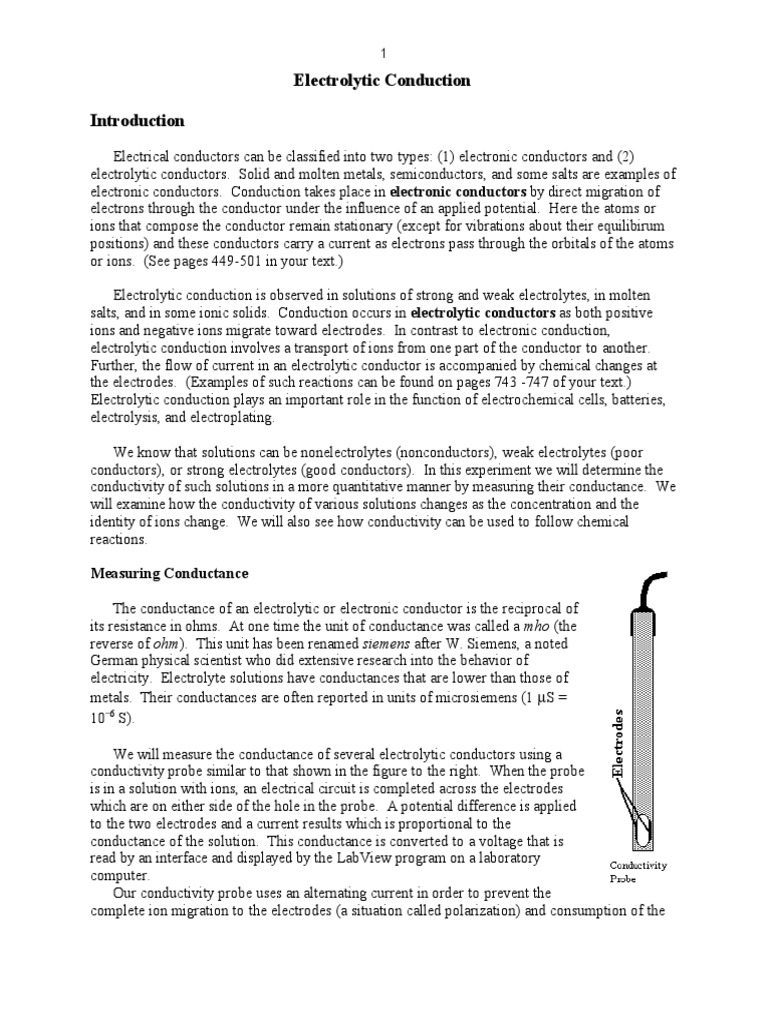 Conductivity Experiment | PDF | Electrical Resistivity And Conductivity ...