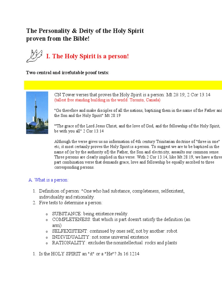 The Personality & Deity of The Holy Spirit | PDF | Holy Spirit | Acts Of The Apostles