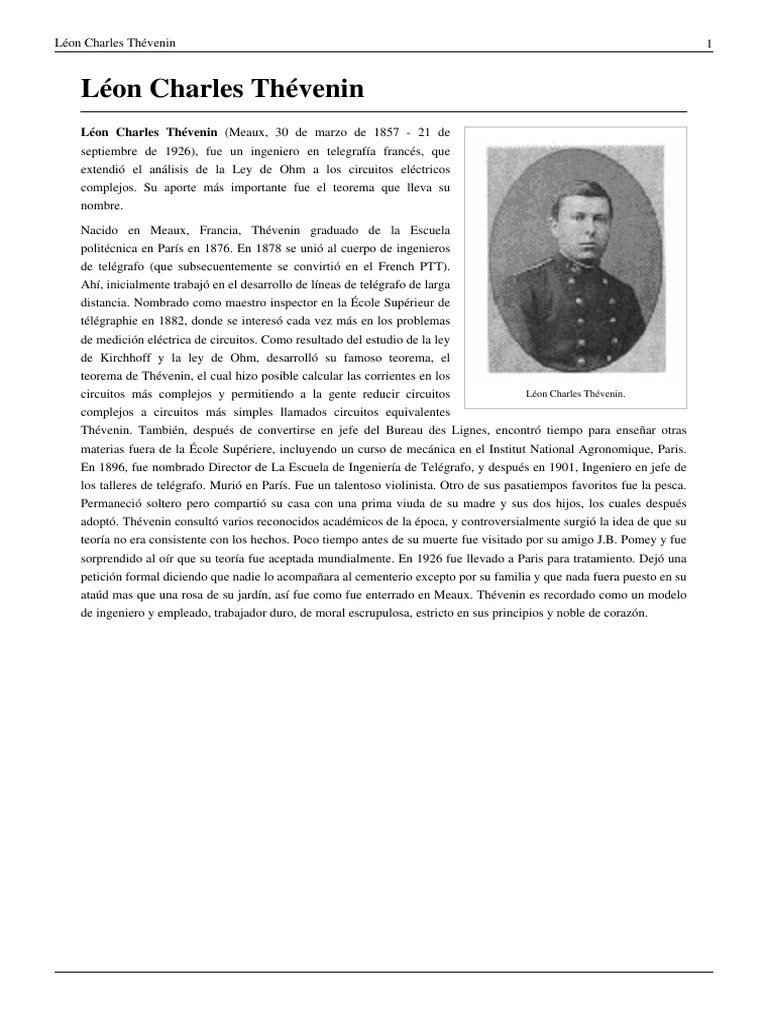 Léon Charles Thévenin PDF | PDF | Personas | Science