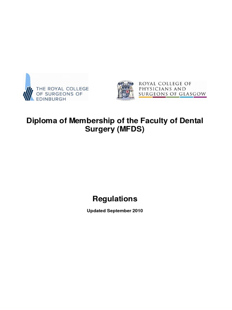 MFDS Regulations Syllabus | PDF | Dentistry | Pathology