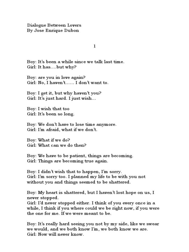 Dialogue Between Lovers | PDF | Love