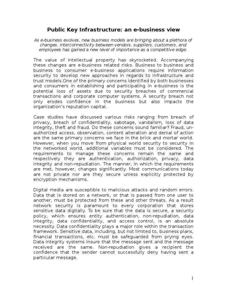 Public Key Infrastructure | PDF | Public Key Cryptography | Public Key ...