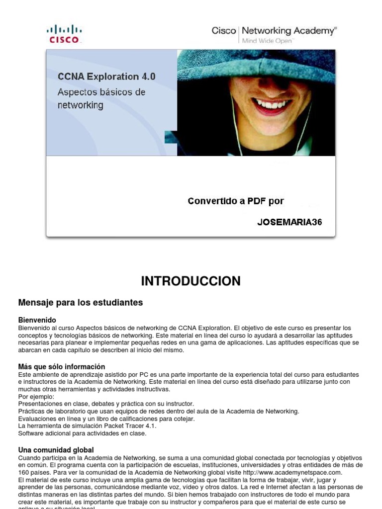 Cisco CCNA 1 Exploration - Aspectos Basicos de Networking Version 4.0 Español | PDF | Protocolos ...