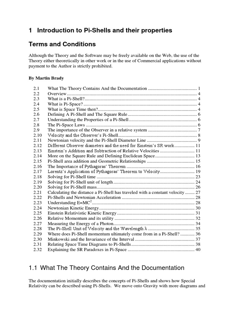 Introduction To Pi-Space Theory | PDF | Special Relativity | Force