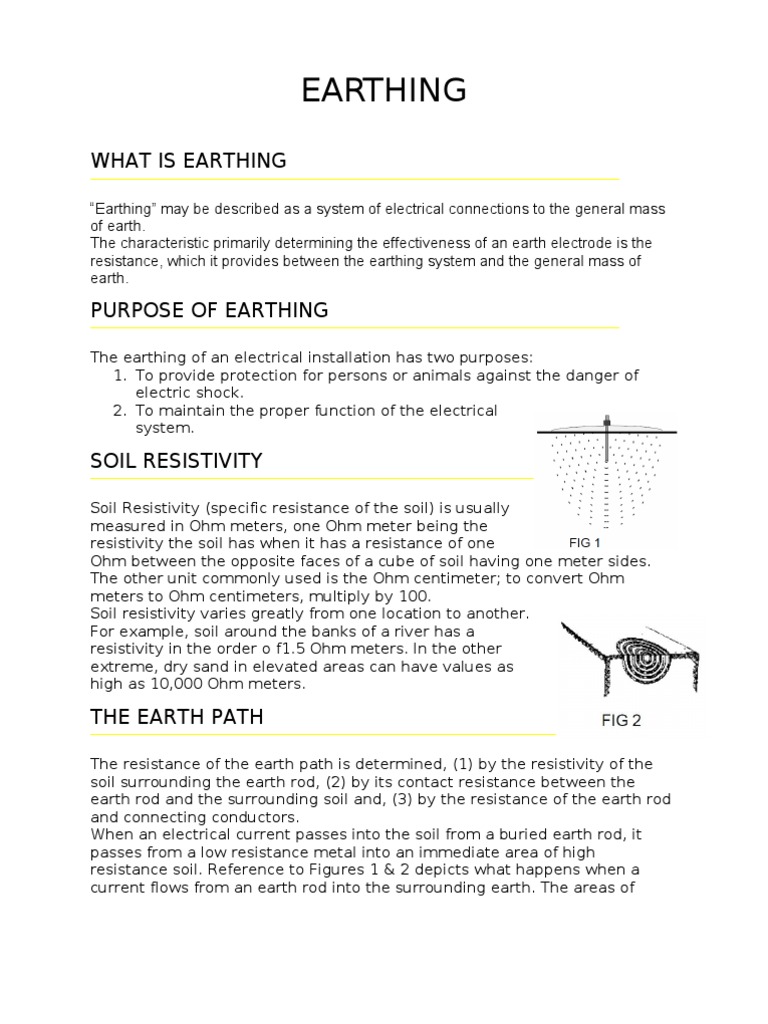 Earthing | PDF | Soil | Electrical Resistivity And Conductivity