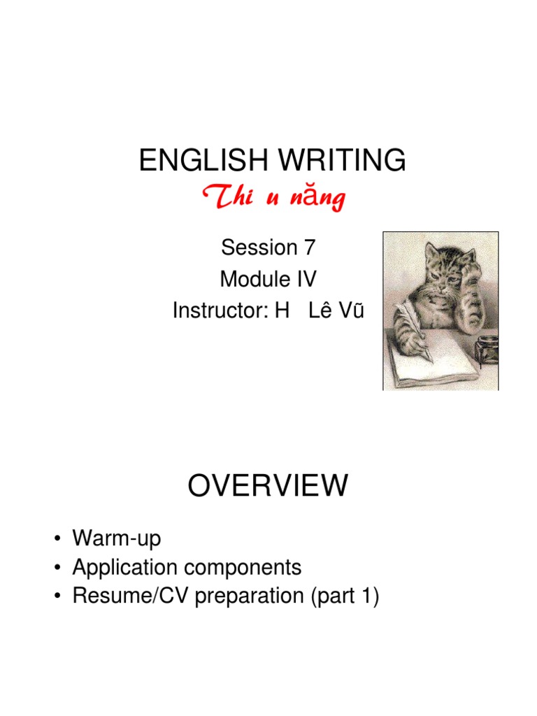 English Writing Course: Resume Preparation | PDF | Résumé | Graduate School
