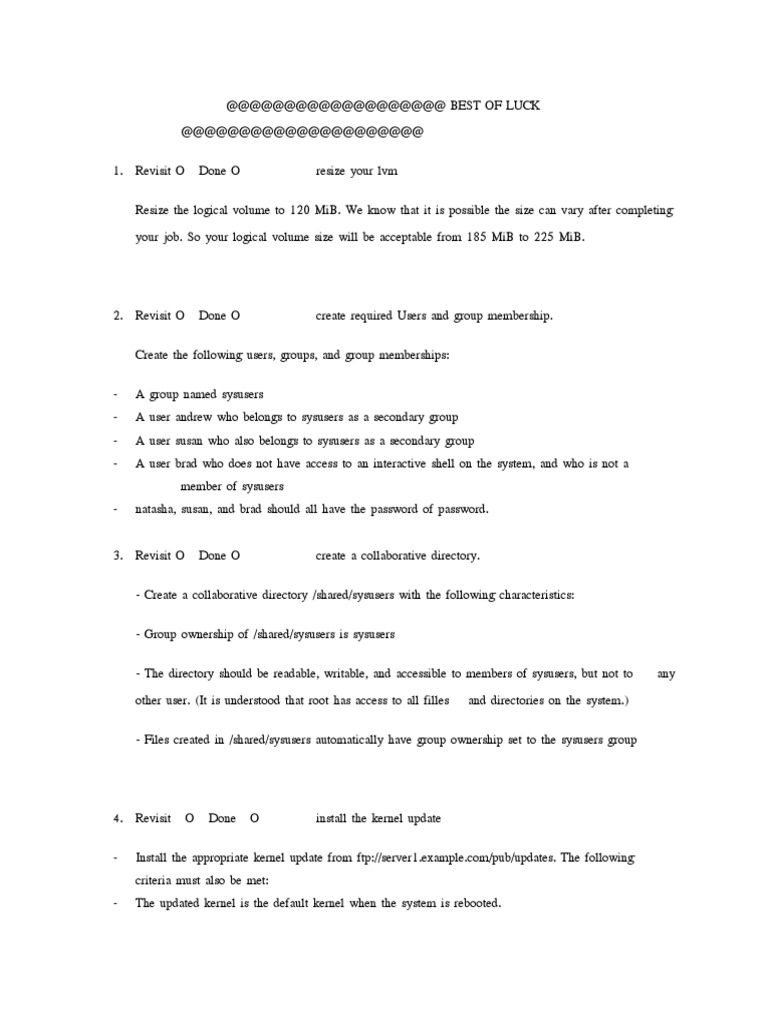 Rhel 6.0 Rhcsa Exam Paper | File Transfer Protocol | Superuser