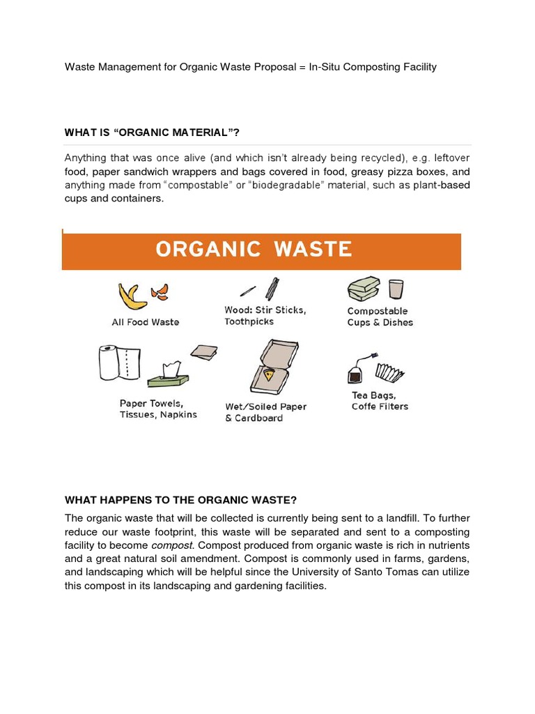 Waste Management For Organic Waste Proposal | PDF
