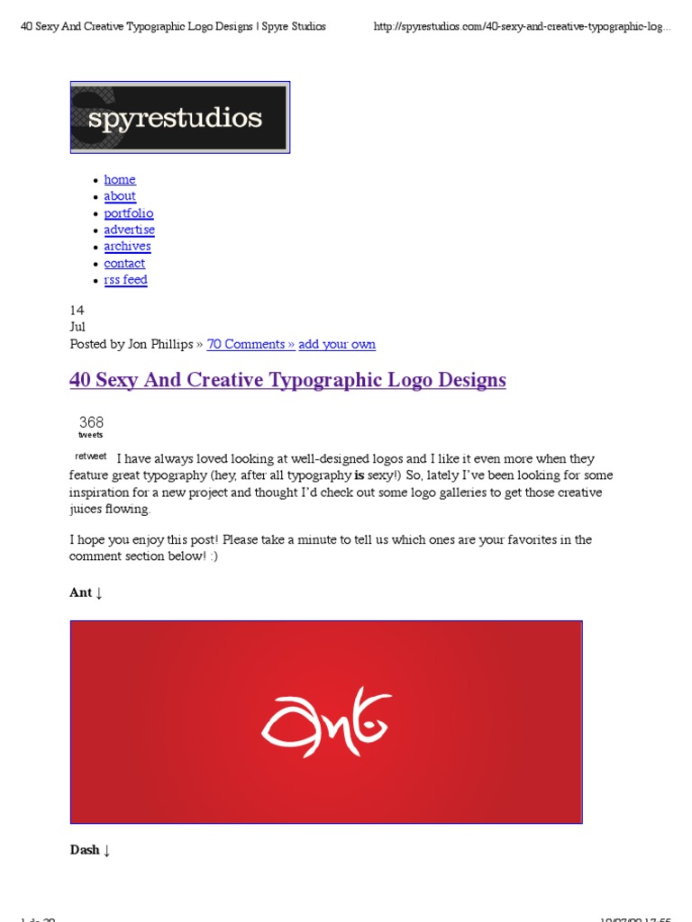 40 Sexy and Creative Typographic Logo Designs | PDF | Typography | Logos