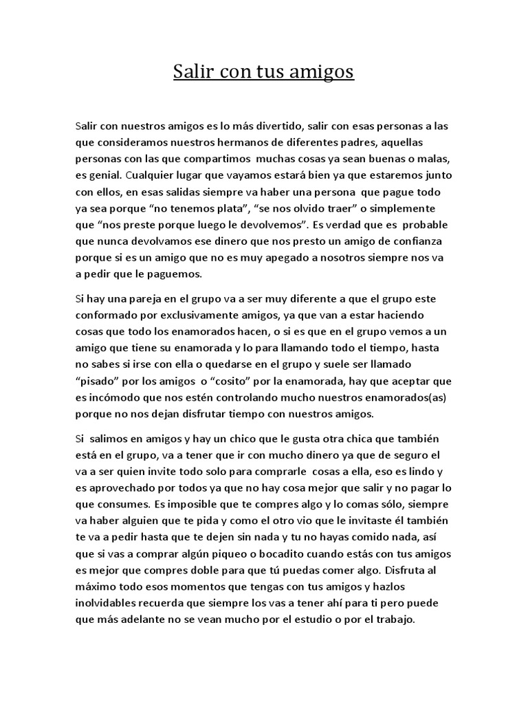 Salir Con Los Amigos | PDF